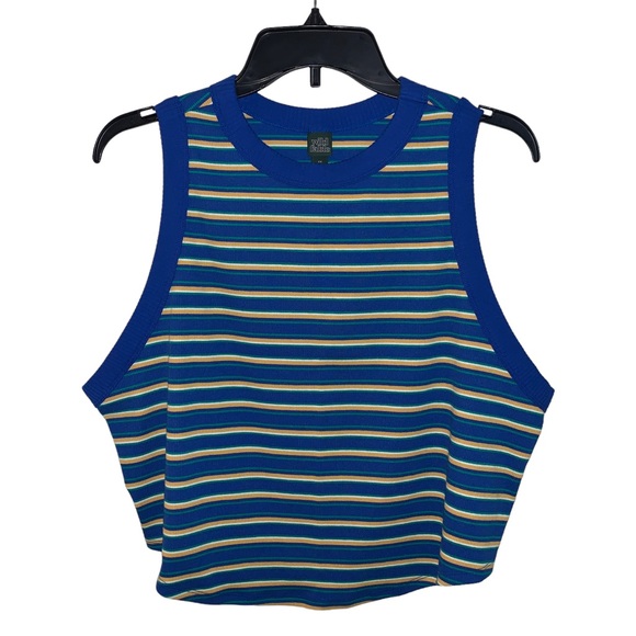 wild fable | Tops | Nwt Wild Fable Blue Stripe Crop Tank Top Size 2x ...
